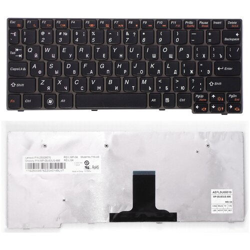 Клавиатура для нетбука Lenovo IdeaPad S10-3 русская, чёрная