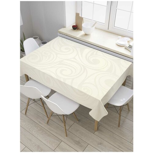 Скатерть прямоугольная JoyArty на кухонный стол "Пастельные завитки" из оксфорда, 120x145 см