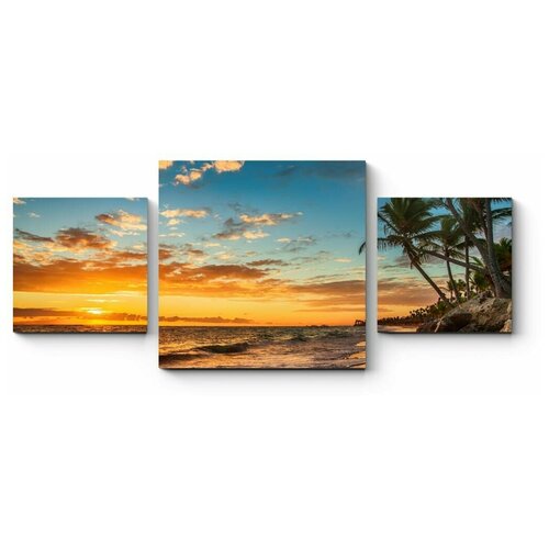 Модульная картина Восход солнца на райском острове 80x34