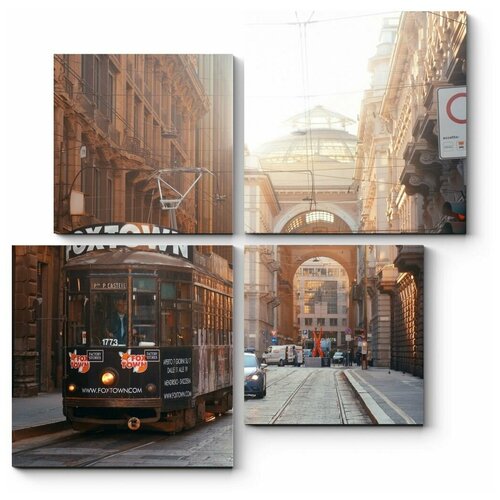 Модульная картина Миланский трамвай100x100