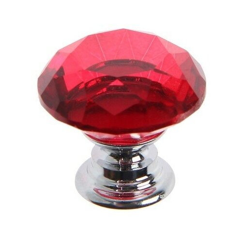 CAPPIO Ручка кнопка CAPPIO, цвет красный "Алмаз", стеклянная, d=25 мм