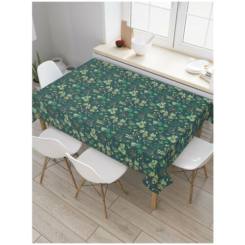 Скатерть прямоугольная JoyArty на кухонный стол "Растения в лесу" из оксфорда, 180x145 см