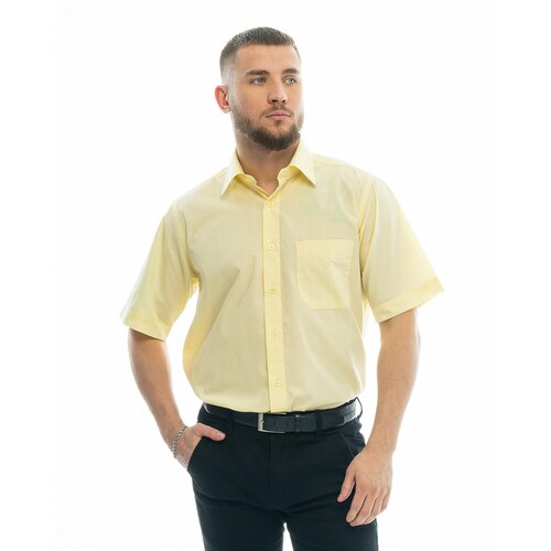 Рубашка Maestro, размер 48RU/M/178-186/40 ворот, желтый