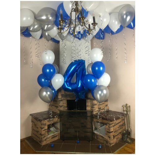 Воздушные шары с гелием на день рождения, фонтан из шаров с цифрой, доставка набора шариков