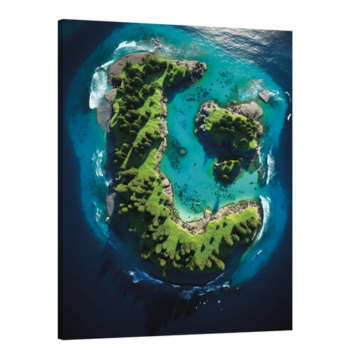Интерьерная картина 50х70 "Карта мира: океан возможностей"