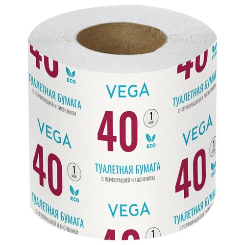 Туалетная бумага VEGA белая однослойная (339243) 48 рул., белый