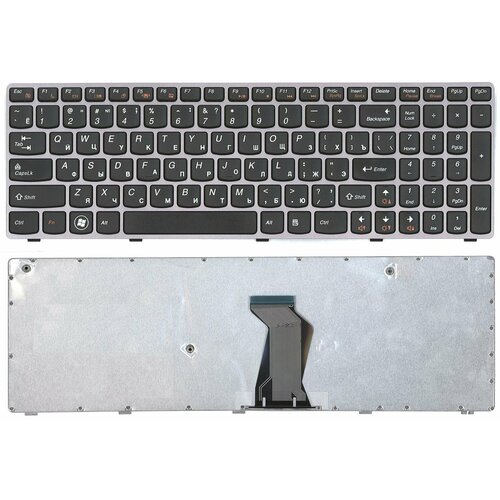 Клавиатура для ноутбука LENOVO 25200938 черная с серой рамкой