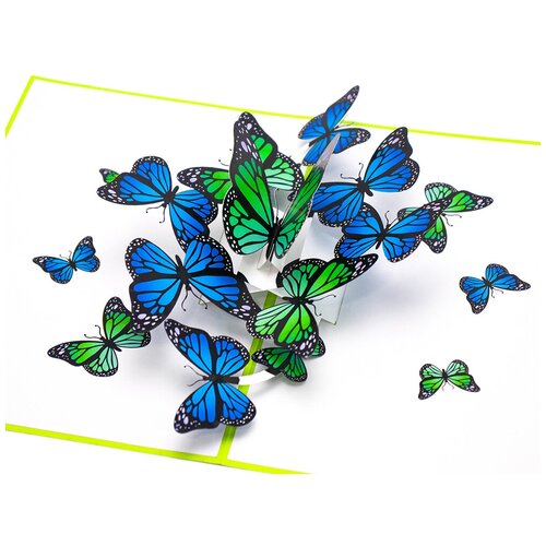 Объемная открытка 3Д Nana Land "бабочки на зеленом"