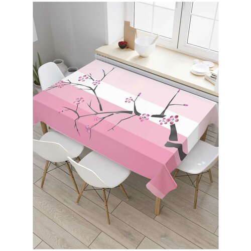 Скатерть прямоугольная JoyArty на кухонный стол "Ожившие ветки" из оксфорда, 180x145 см