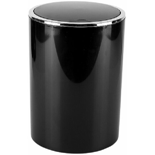Урна с крышкой Круглая LENOX объем (литр): 6, цвет: черный, размер: 25,5x18,5x18,5, материал: Пластик (M-E35-06)