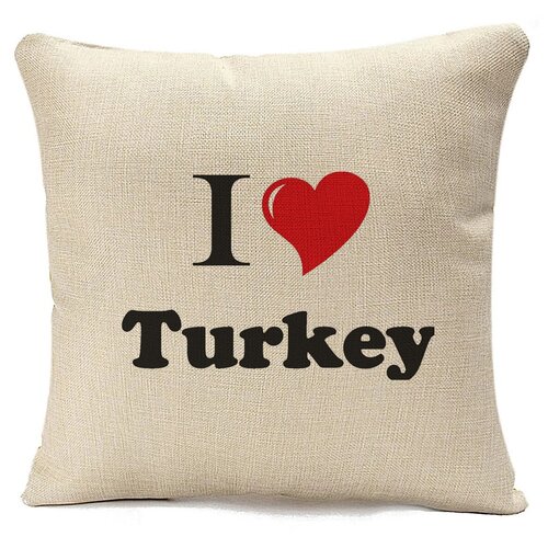 Подушка CoolPodarok Путешествия. I love Turkey