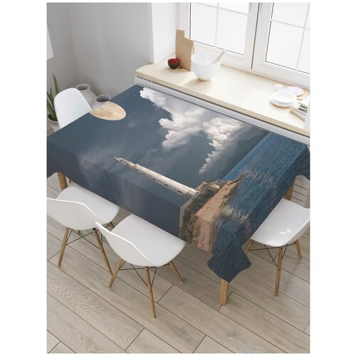 Скатерть прямоугольная JoyArty на кухонный стол "Ночной маяк" из оксфорда, 180x145 см