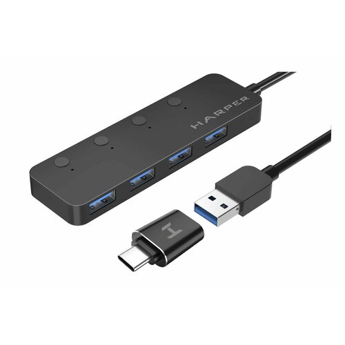 HIPER HUB-04MB Black USB-хаб (концентратор) HUB-04MBBlack