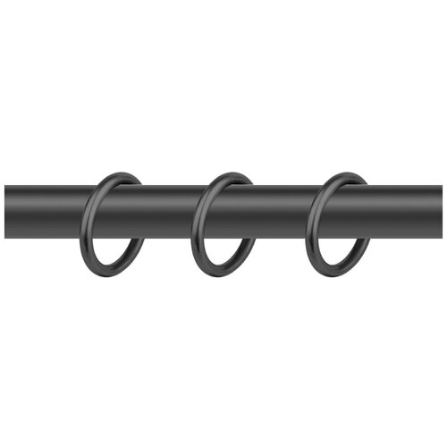 Кольца для карниза 16 мм OLEXDECO круглые, цвет Черный матовый (10 шт.)