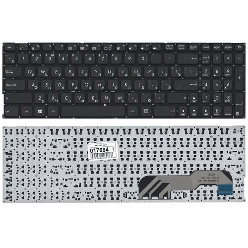 Клавиатура для Asus F541UA черная без рамки, плоский Enter