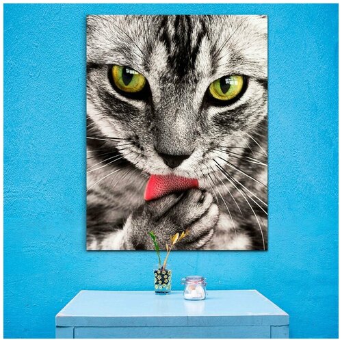 Картина на Стекле - "Милый котик", размер 50х65 см