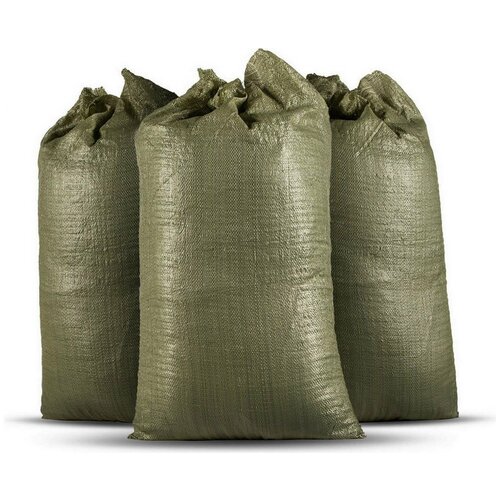 Мешки для строительного мусора 50 шт, полипропиленовые зеленые, 55 x 95 см, 50 гр,