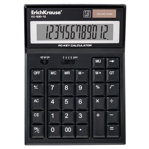 Калькулятор бухгалтерский ErichKrause KC-500-12, черный