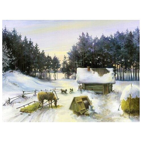 Постер на холсте Зимний пейзаж (Winter Landscape) №22 40см. x 30см.