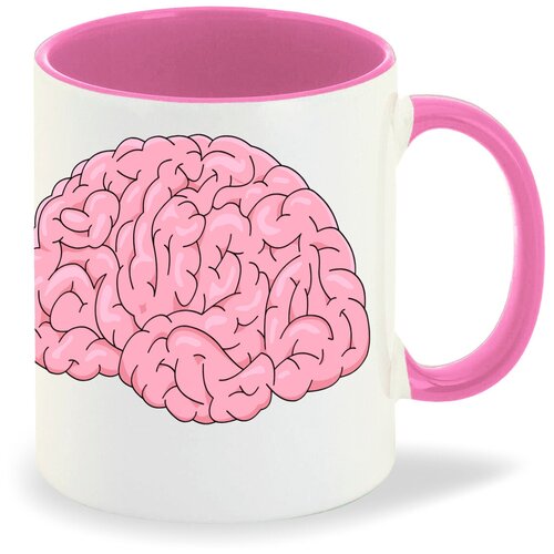 Кружка розовая CoolPodarok Мозг