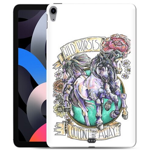 Чехол задняя-панель-накладка-бампер MyPads рисунок коней в цветах для iPad Air 4 10.9 (2020)-A2316/A2324/A2325/A2072 противоударный