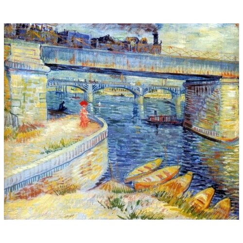 Репродукция на холсте Мосты через Сену (Bridges across the Seine) Ван Гог Винсент 48см. x 40см.