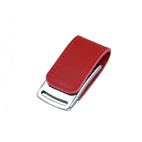 Кожаная флешка для нанесения логотипа с магнитным замком (64 Гб / GB USB 2.0 Красный/Red 216 Flash drive APEXTO U503I)