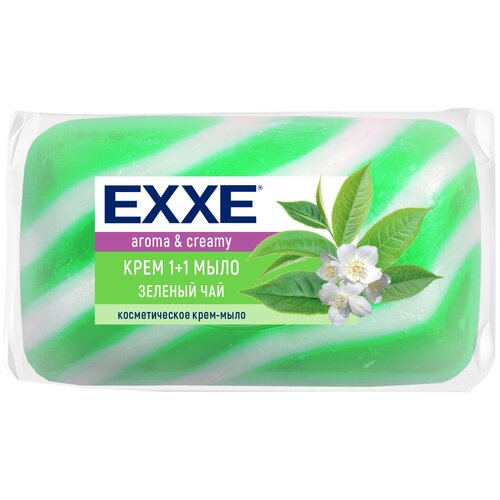 Туалетное крем-мыло EXXE 1+1, зеленый чай, 1 шт x 80 г