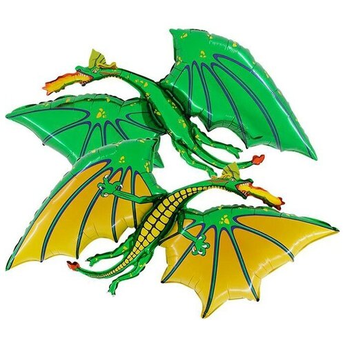 Шар (36'/91 см) Фигура, Дракон, Зеленый, 1 шт.