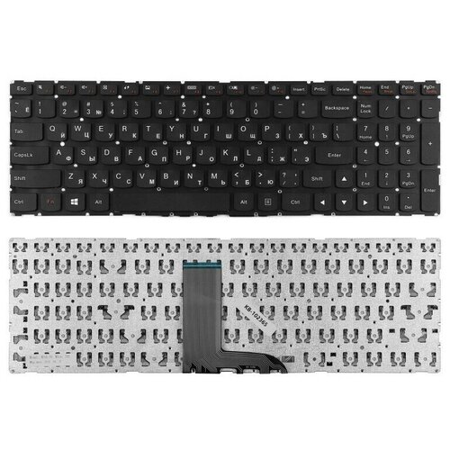 Клавиатура для ноутбука Lenovo Flex 3 1570, 3-15, 3-1580 Series. Плоский Enter. Черная, без рамки. PN: SN20G91002