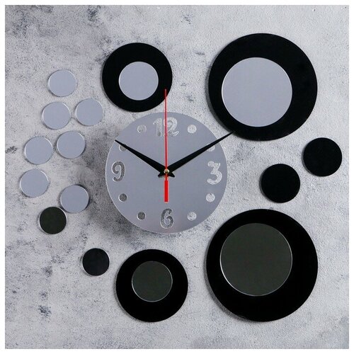 --- Часы-наклейка DIY "Иллюзия" d15 см, плавный ход, тип батарейки 1 АА