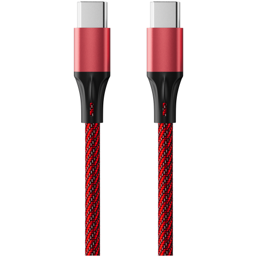 Кабель для быстрой зарядки Accesstyle USB Type-C - USB Type-C 30-F100M смартфонов, планшетов, ноутбуков, черный/красный
