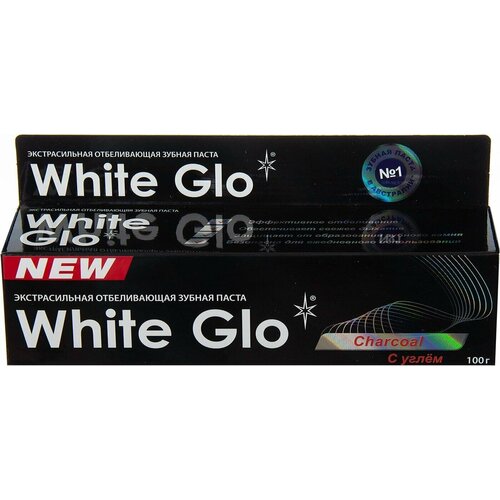 White Glo / Зубная паста Wgite Glo Отбеливающая с углем 100г 2 шт