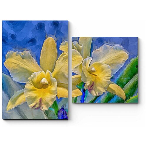 Модульная картина Нежные желтые орхидеи 150x113