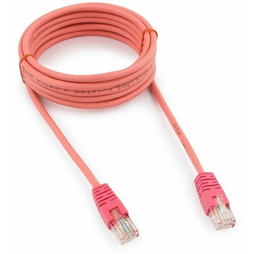 Набор из 3 штук Патч-корд UTP Cablexpert PP12-3M/RO категория 5e, 3 м, литой, многожильный, розовый