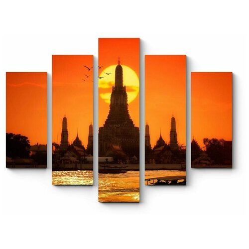 Модульная картина Алый закат в Бангкоке 95x76