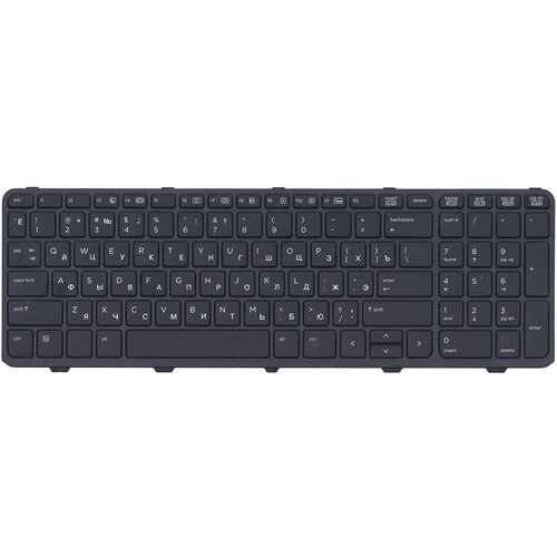 Клавиатура для ноутбука HP ProBook 450 G0 G1 G2 455 G1 G2 470 G0 G1 черная с черной рамкой и подсветкой