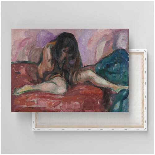 Картина на холсте с подрамником / Edvard Munch / Эдвард Мунк - Обнаженная
