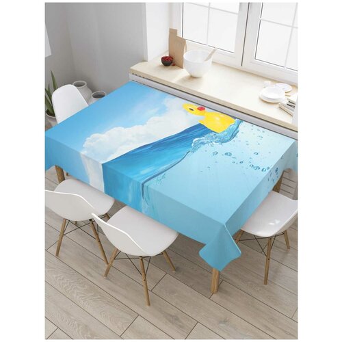 Скатерть прямоугольная JoyArty на кухонный стол "Морская утка" из оксфорда, 120x145 см