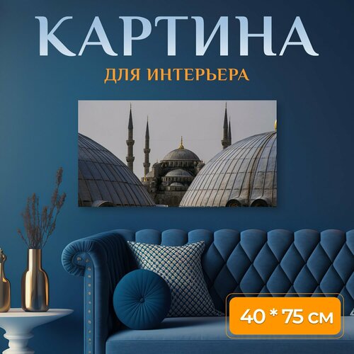 Картина на холсте "Архитектура, религия, стамбул" на подрамнике 75х40 см. для интерьера