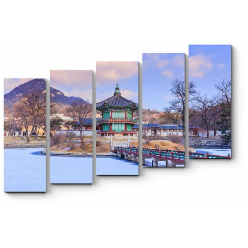 Модульная картина Кёнбоккун тихим зимним днем, Сеул 210x147