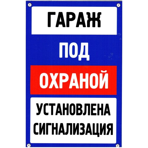 Табличка TPS 025 "Гараж под охраной", пластик 3 мм,30*19,5 см