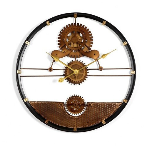 Настенные часы "Механизм", плавный ход, 1АА, d=60 см
