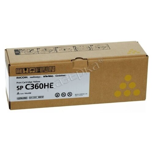 Картридж Ricoh SP C360HEY - 408187 тонер картридж Ricoh (408187) 6000 стр, желтый