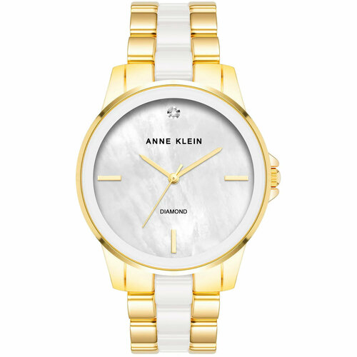 Наручные часы ANNE KLEIN Diamond 4120WTGB, белый, золотой