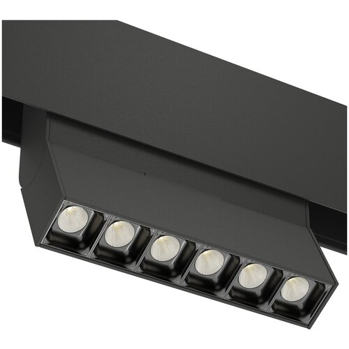 Трековый светодиодный светильник магнитный SPOT BLACK BOOK MAGNETIC S20 48V 8W 36° CRI90 OSRAM 4000K | Черный корпус L112хH110mm