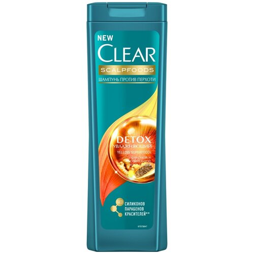 Clear шампунь Scalpfoods Detox Увлажняющий против перхоти, 400 мл