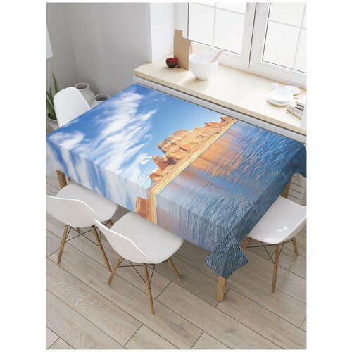 Скатерть прямоугольная JoyArty на кухонный стол "Вид на озере Пауэлл" из оксфорда, 180x145 см