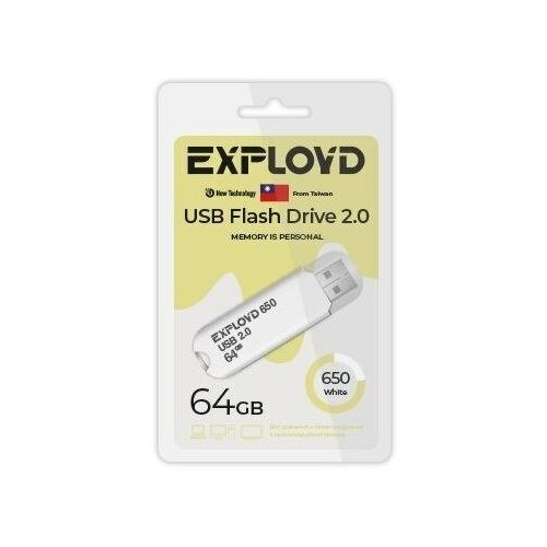 Флешка USB 2.0 Exployd 64 ГБ 650 ( EX-64GB-650-White )
