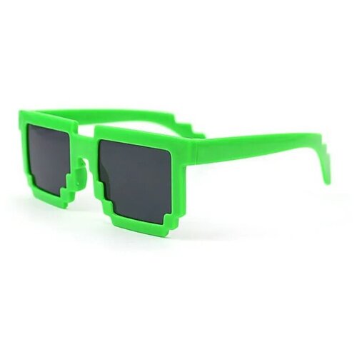 Карнавальные очки Riota для праздника Пиксели, зеленые